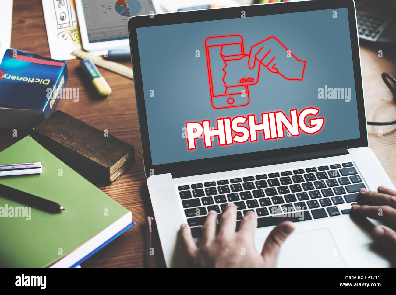Online Security Cyber Attack Graphic Concept Stock Photo - Alamy