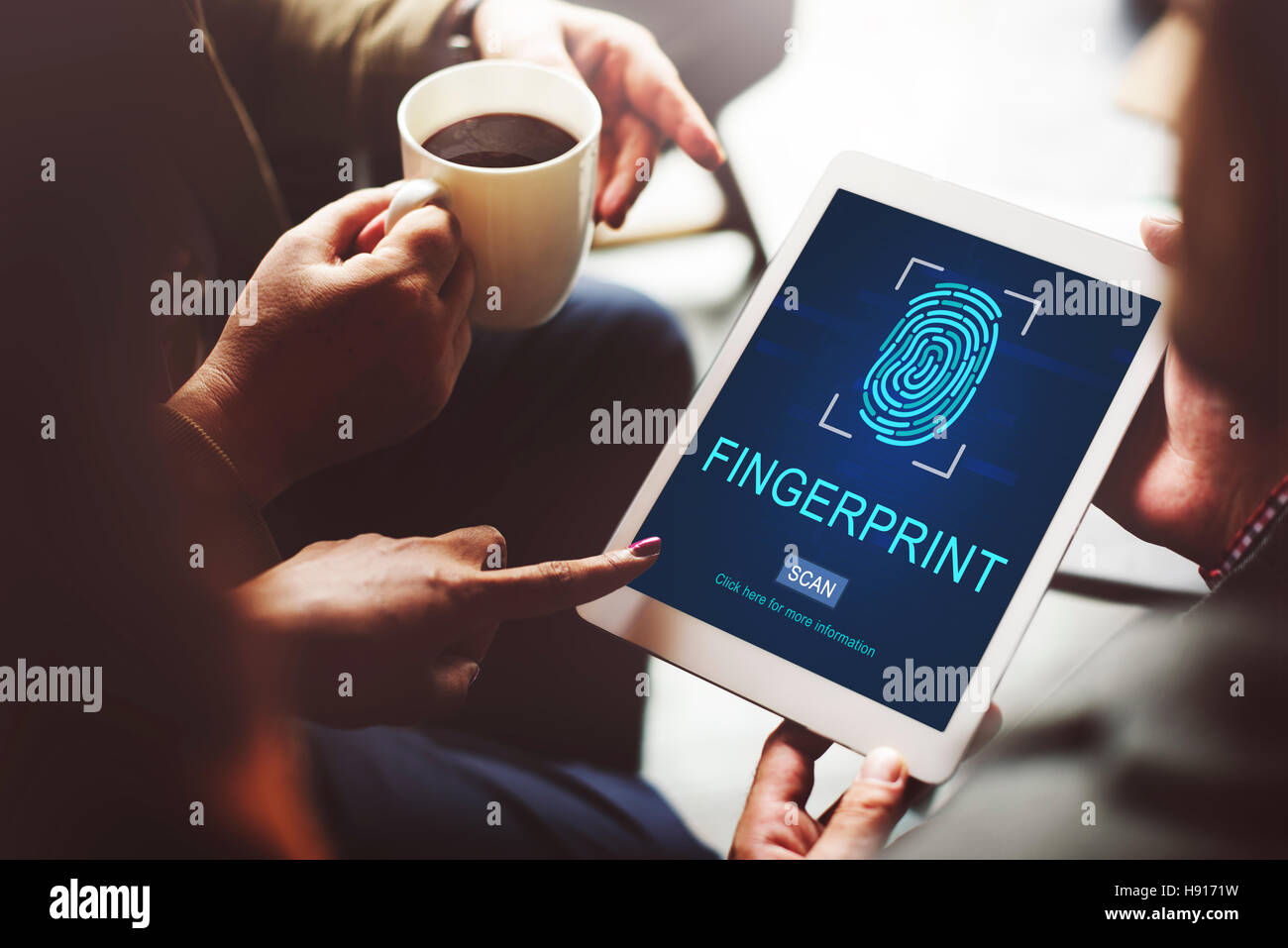 Fingerprint Technology Futuristic Coding Digital Concept Stock Photo ...