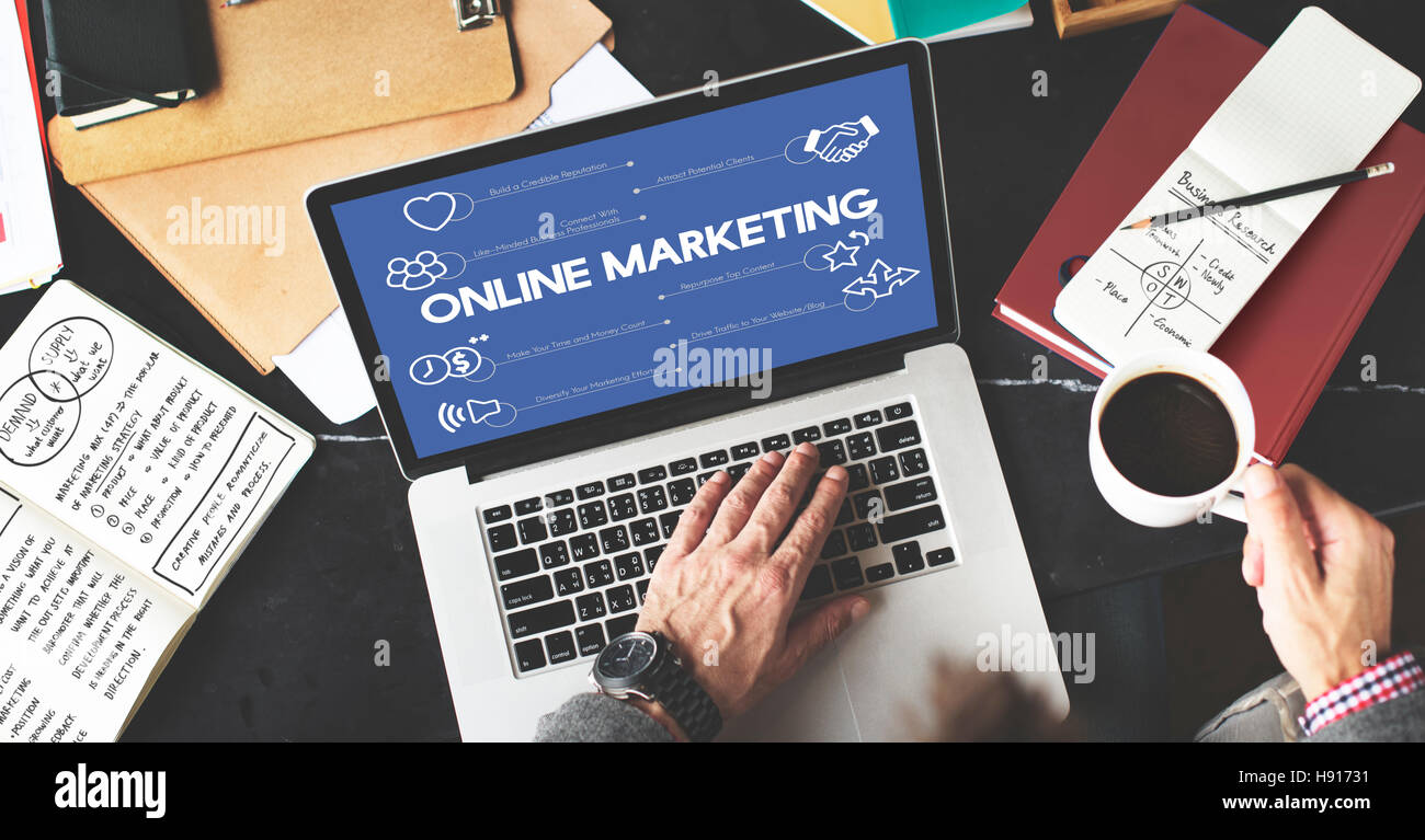 Online Marketing Advertisement Promotion Advertising Concept Stock ...