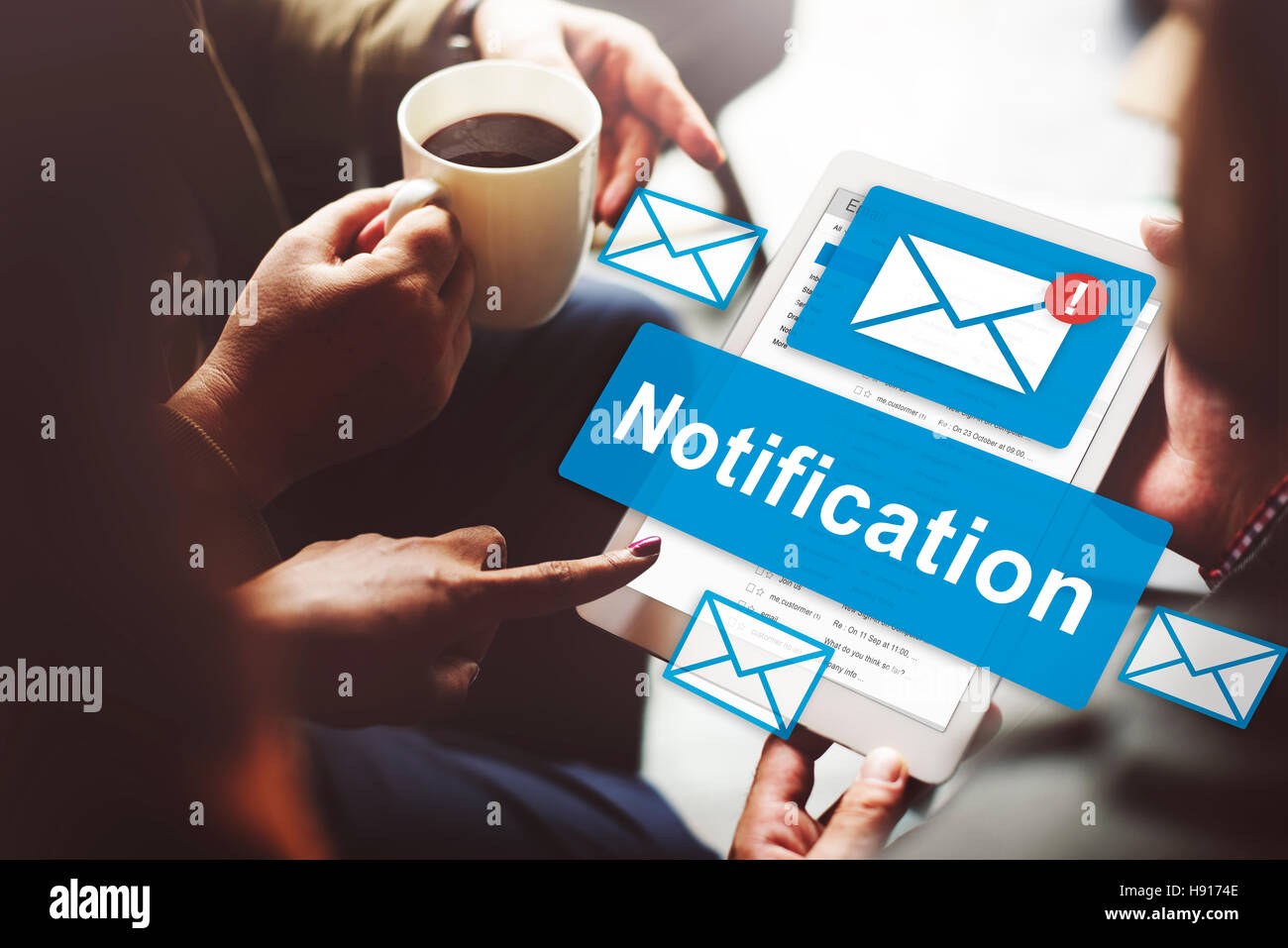 Notification Alert Digital Icon Internet Network Concept Stock Photo ...