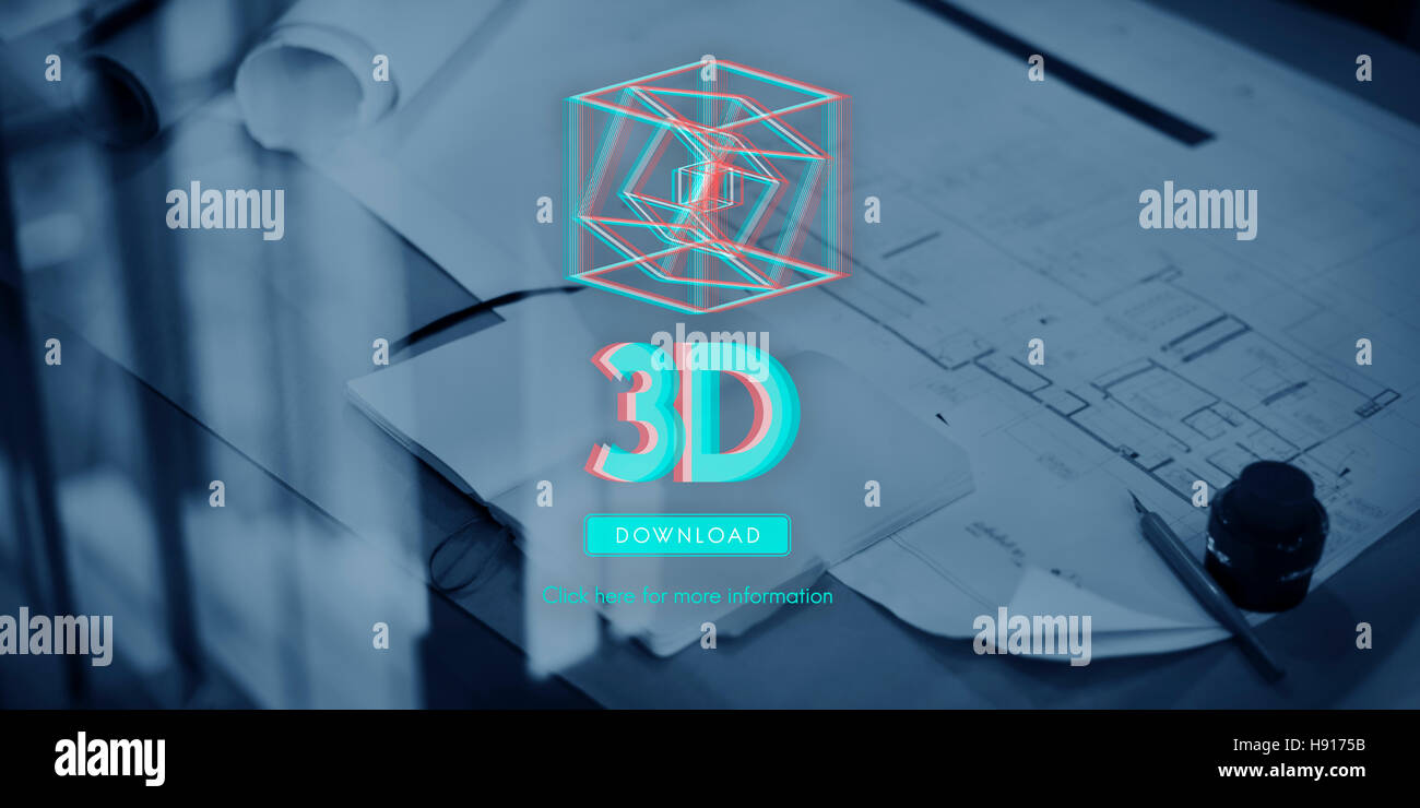 3D Three Dimensional Futuristic Display Modern Concept Stock Photo - Alamy