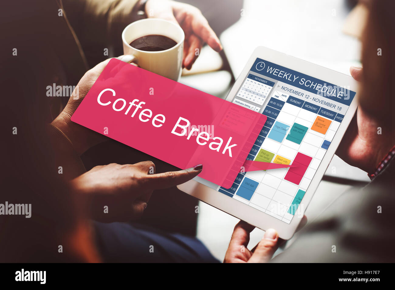 Coffee Break Beverage Cafe Drinking Enjoyment Concept Stock Photo - Alamy