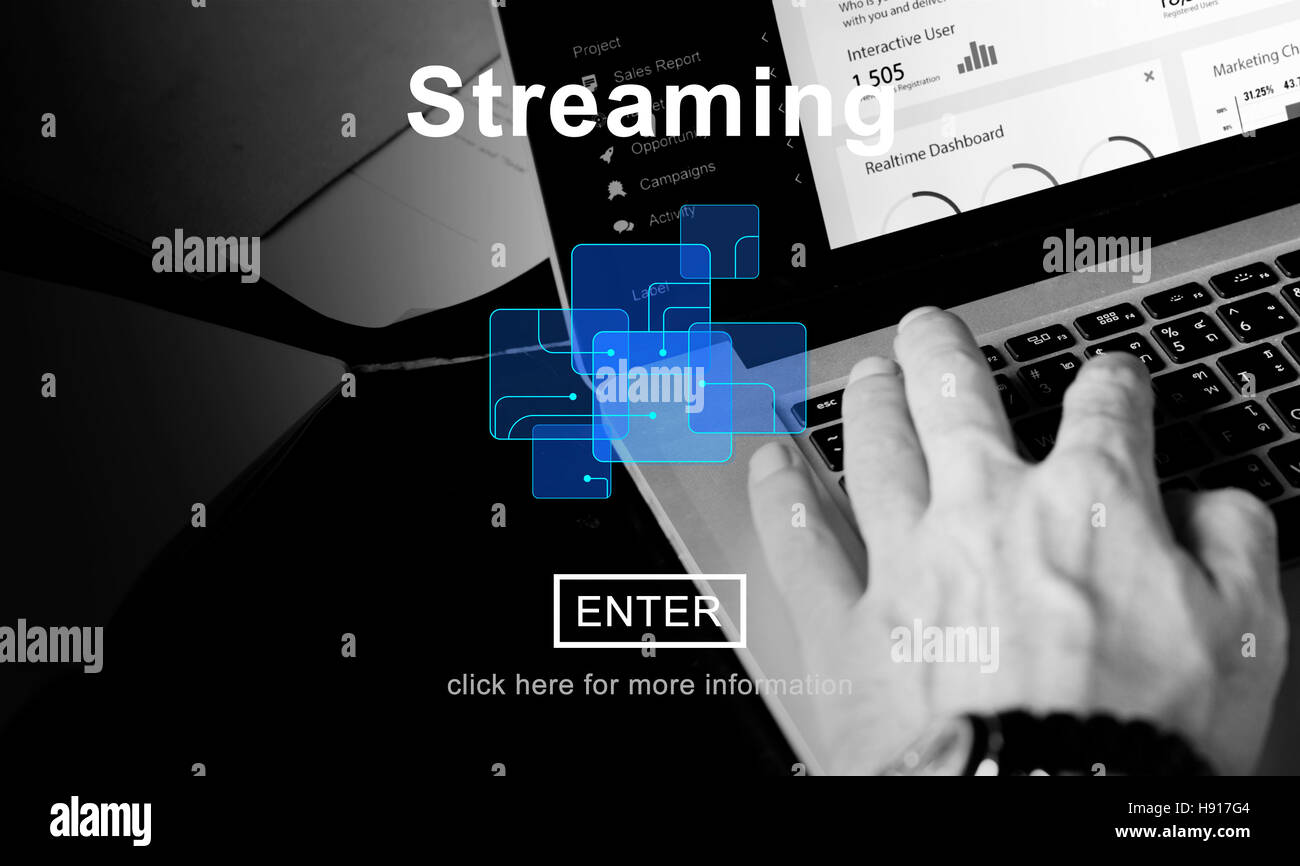 Streaming Internet Media Technology Data Concept Stock Photo - Alamy