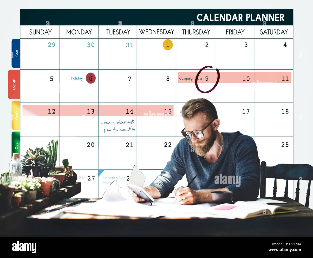 Calendar Planner Organization Management Remind Concept Stock Photo - Alamy