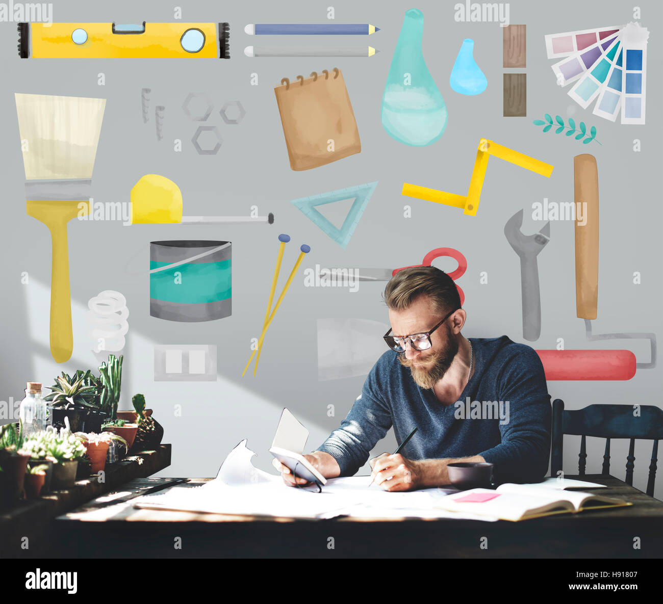 Equipment Tools Craft Construction Work Concept Stock Photo - Alamy