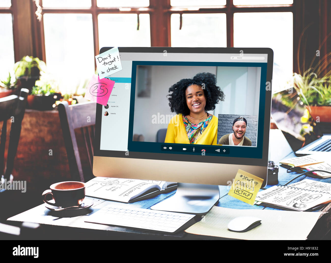 Video Call Facetime Chatting Communication Concept Stock Photo - Alamy