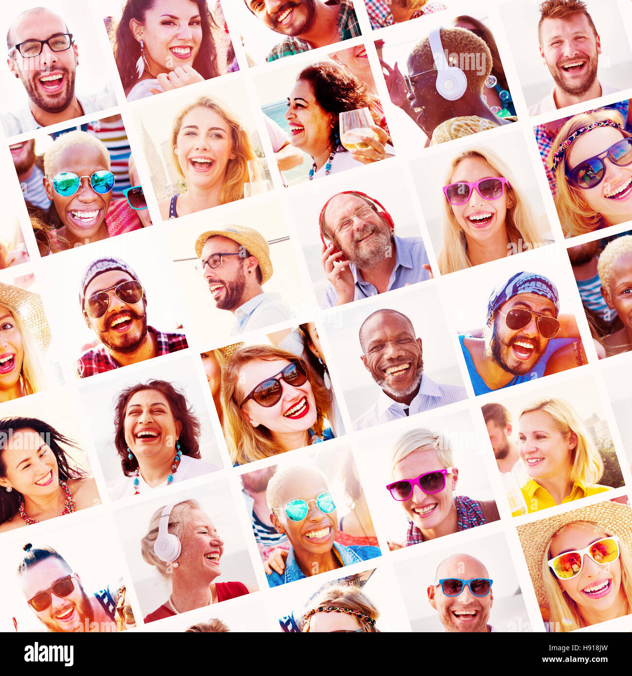 Diverse People Variation Portraits Summer Concept Stock Photo - Alamy