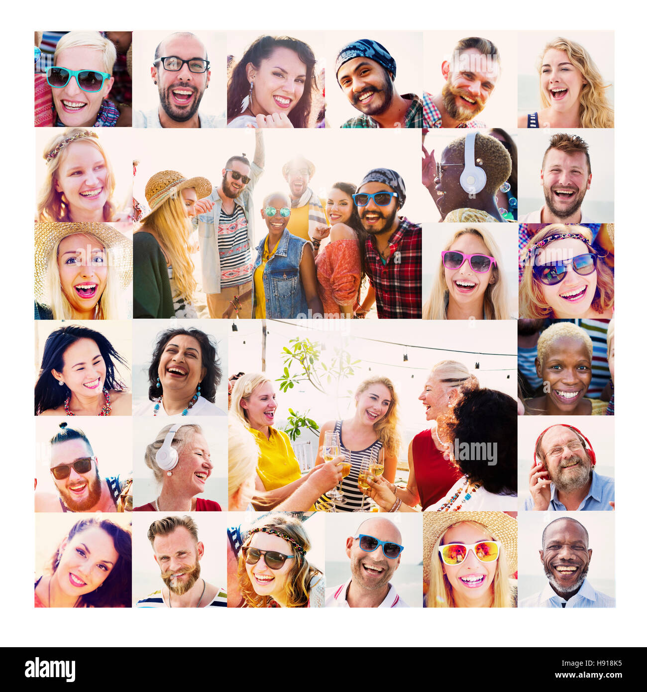 Faces collage smiling hi-res stock photography and images - Alamy