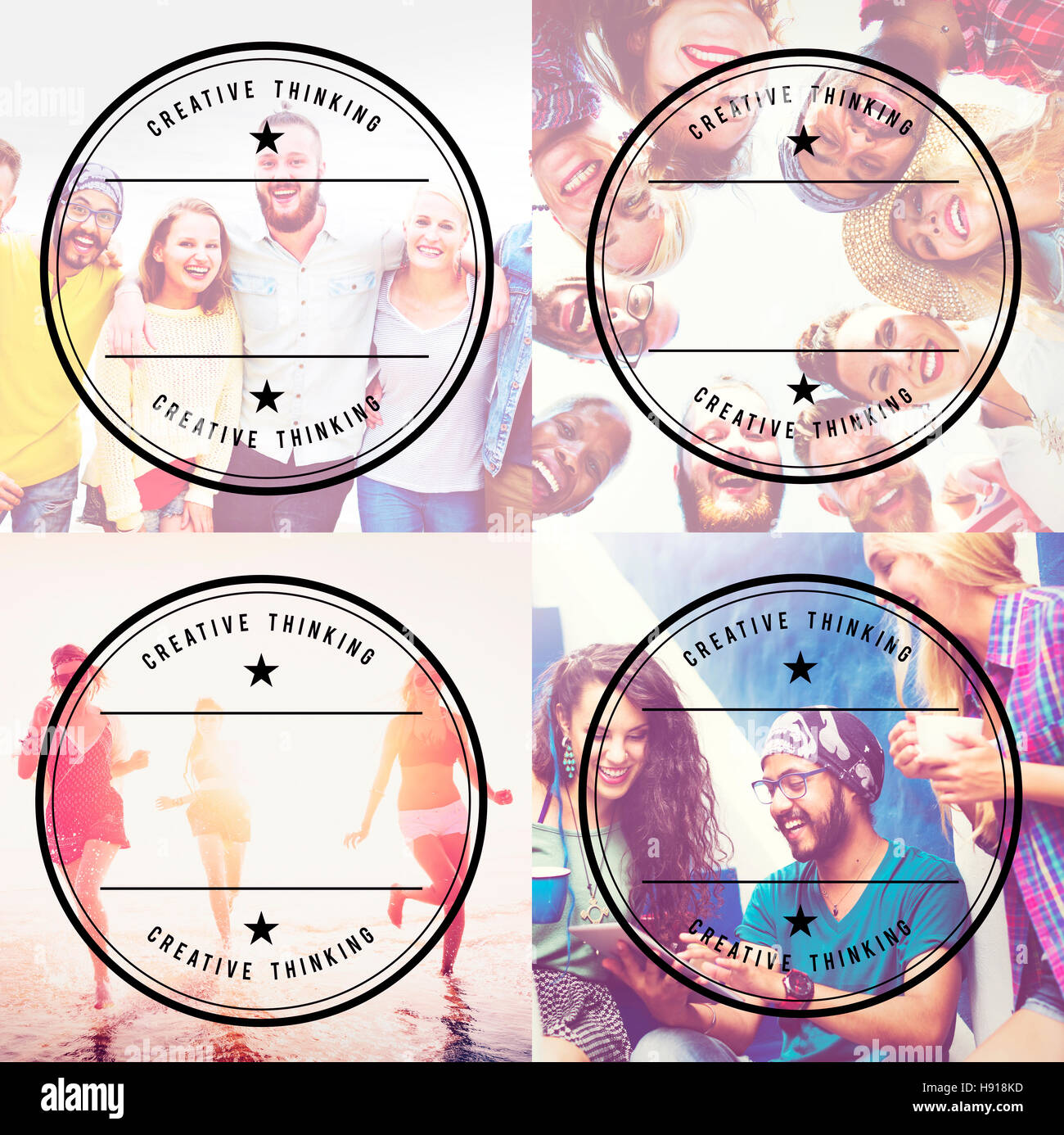 Creative Thinking Ideas Inspiration Friends Connection Concept Stock ...