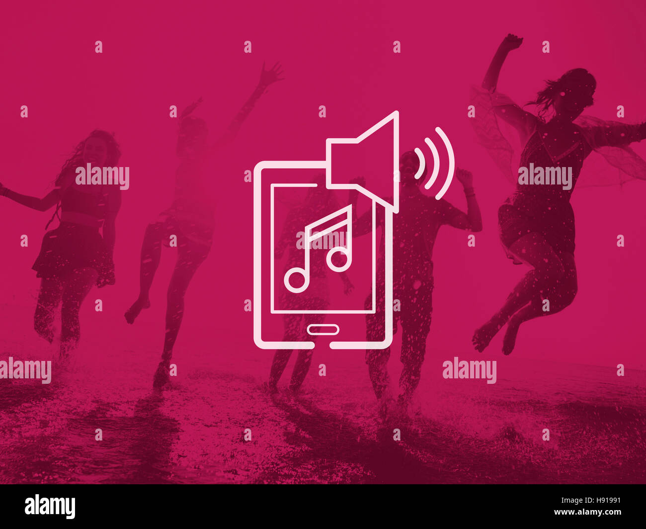 Music Listening Playing Media Technology Concept Stock Photo - Alamy