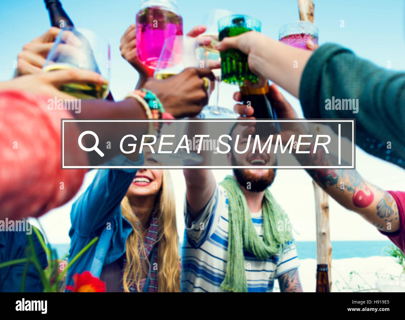 Great Summer Beach Enjoyment Freedom Fun Concept Stock Photo - Alamy