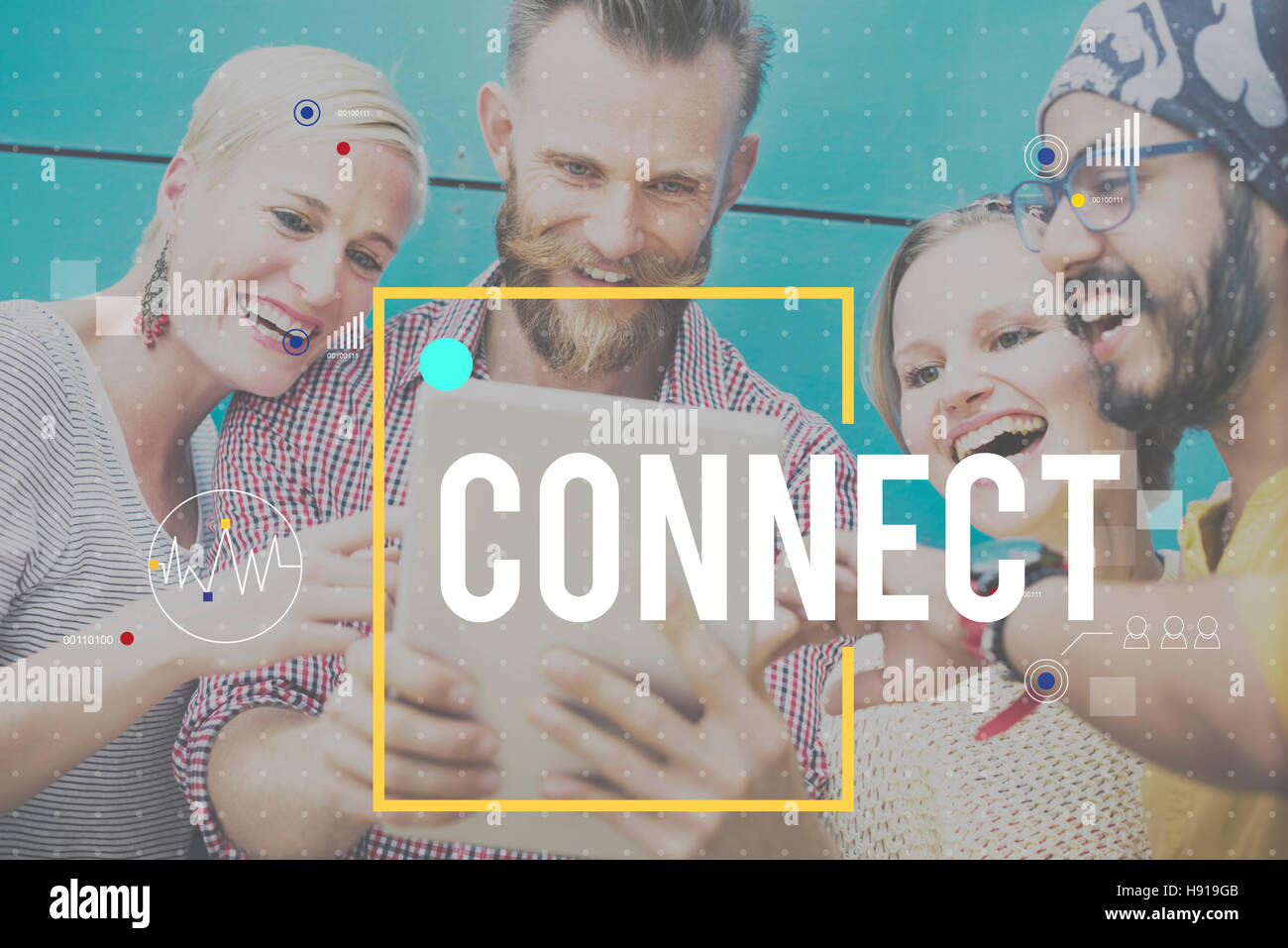 Connect Communication Technology Internet Lifestyle Concept Stock Photo ...