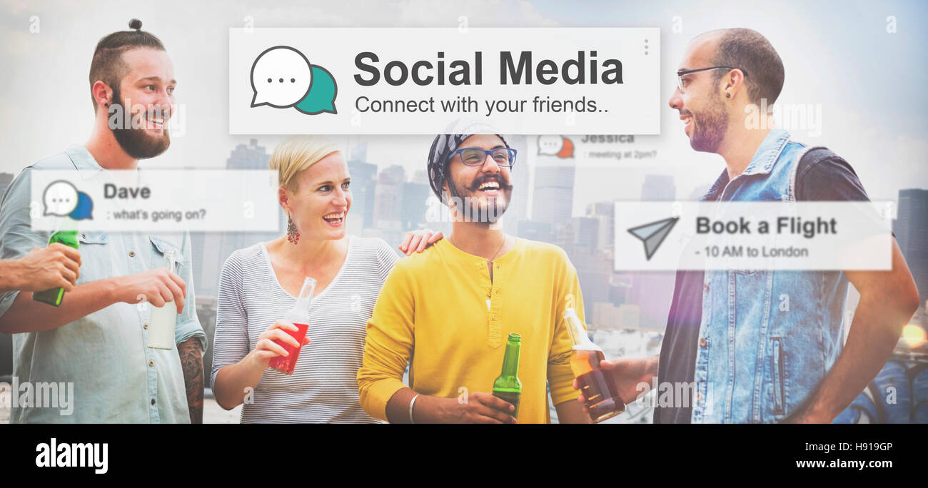 Social Media Networking Connection Communication Concept Stock Photo ...