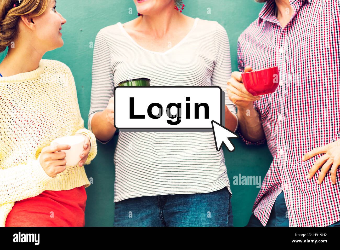 Login Online Digital Technology Click Concept Stock Photo - Alamy