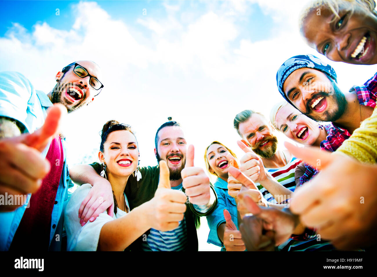Friends Friendship Like Thumbs up Togetherness Fun Concept Stock Photo ...
