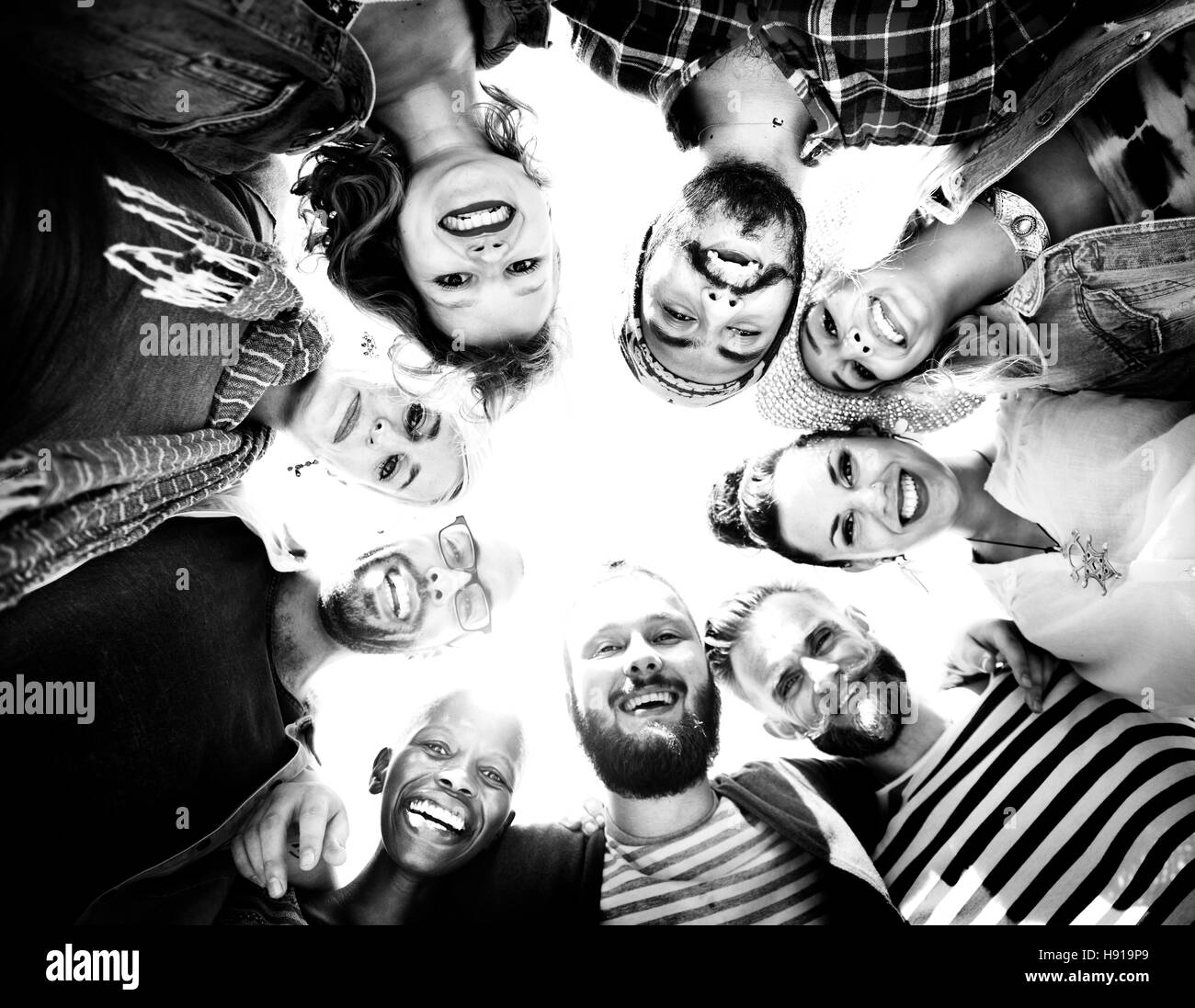 Friendship Huddle Happiness Beach Summer Concept Stock Photo - Alamy