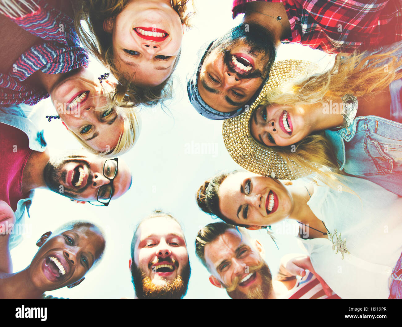 Friends Huddle Join Holiday Party Group Concept Stock Photo - Alamy