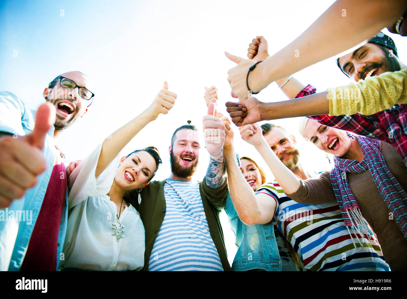 Friends Friendship Like Thumbs up Togetherness Fun Concept Stock Photo ...