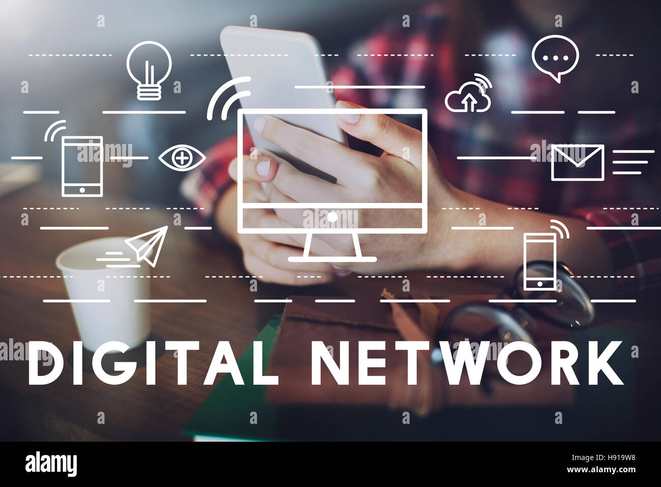 Digital Network Communication Connection Technology Concept Stock Photo ...