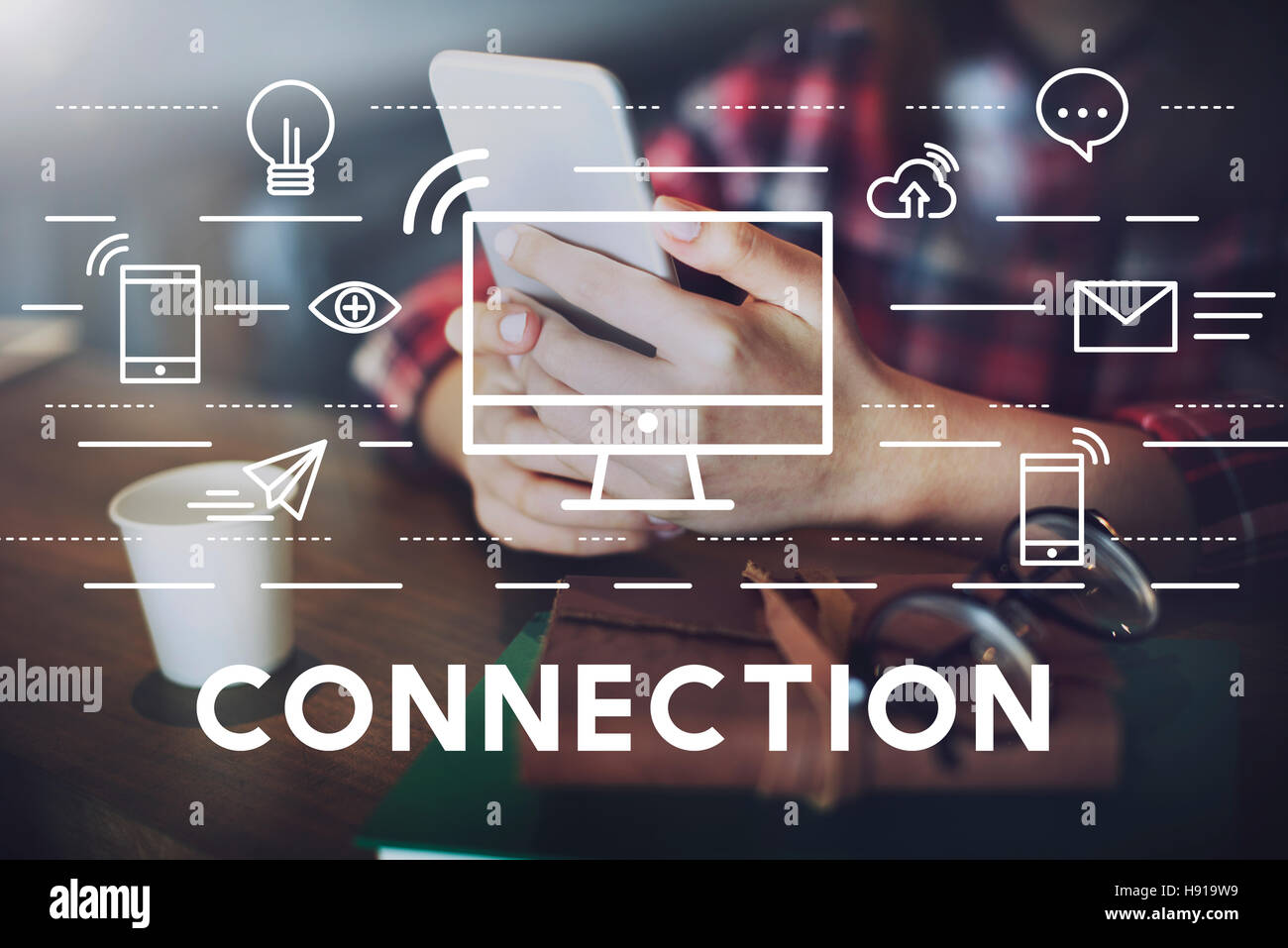 Connection Connected Networking Social Bond Concept Stock Photo - Alamy