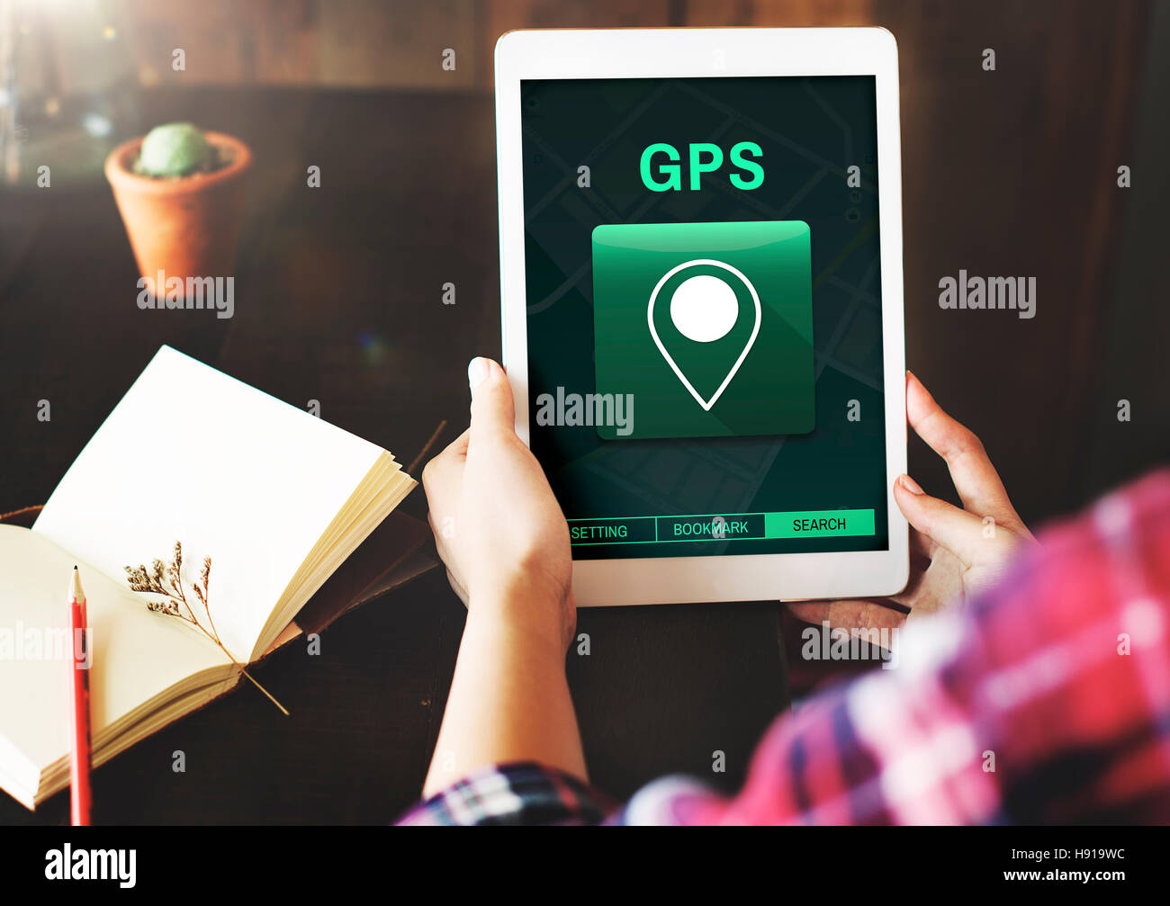 GPS Destination Location Map Concept Stock Photo - Alamy