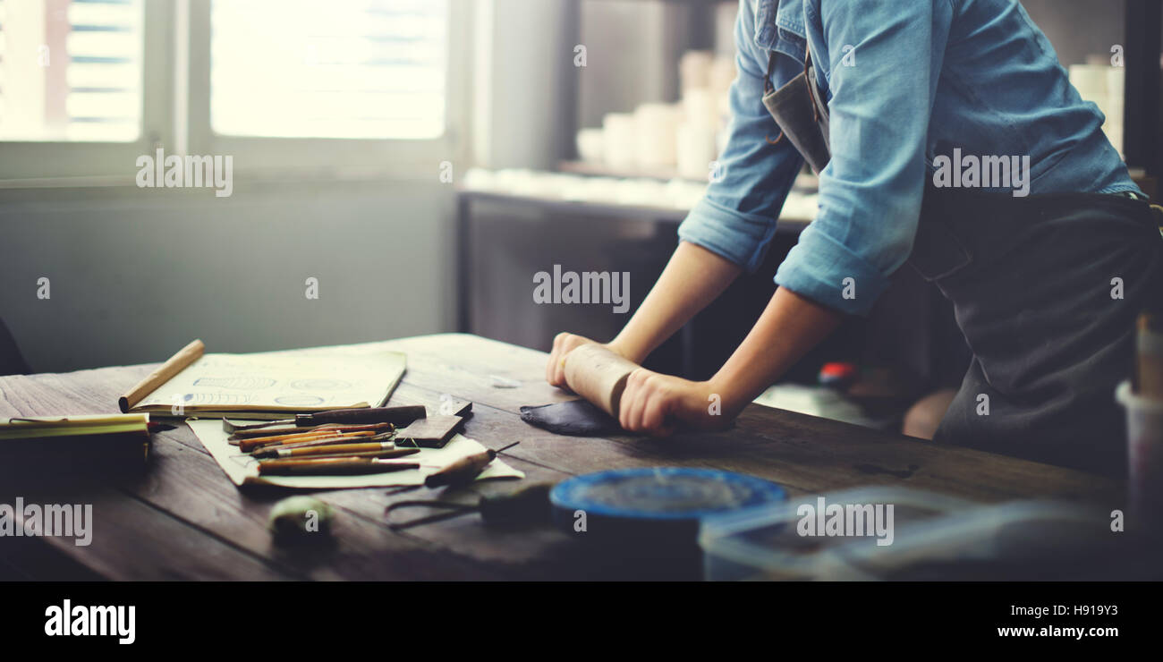 Artist Work Art Pottery Handmade create Concept Stock Photo - Alamy