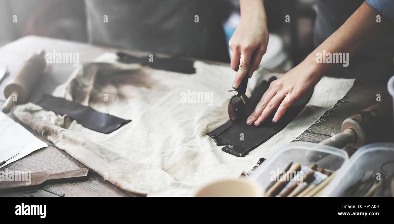 Craftsman Artist Pottery Skill Workshop Concept Stock Photo - Alamy