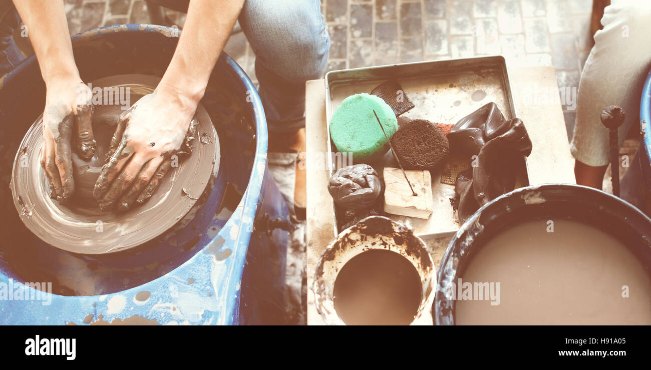 Craftsman Artist Pottery Skill Workshop Concept Stock Photo - Alamy