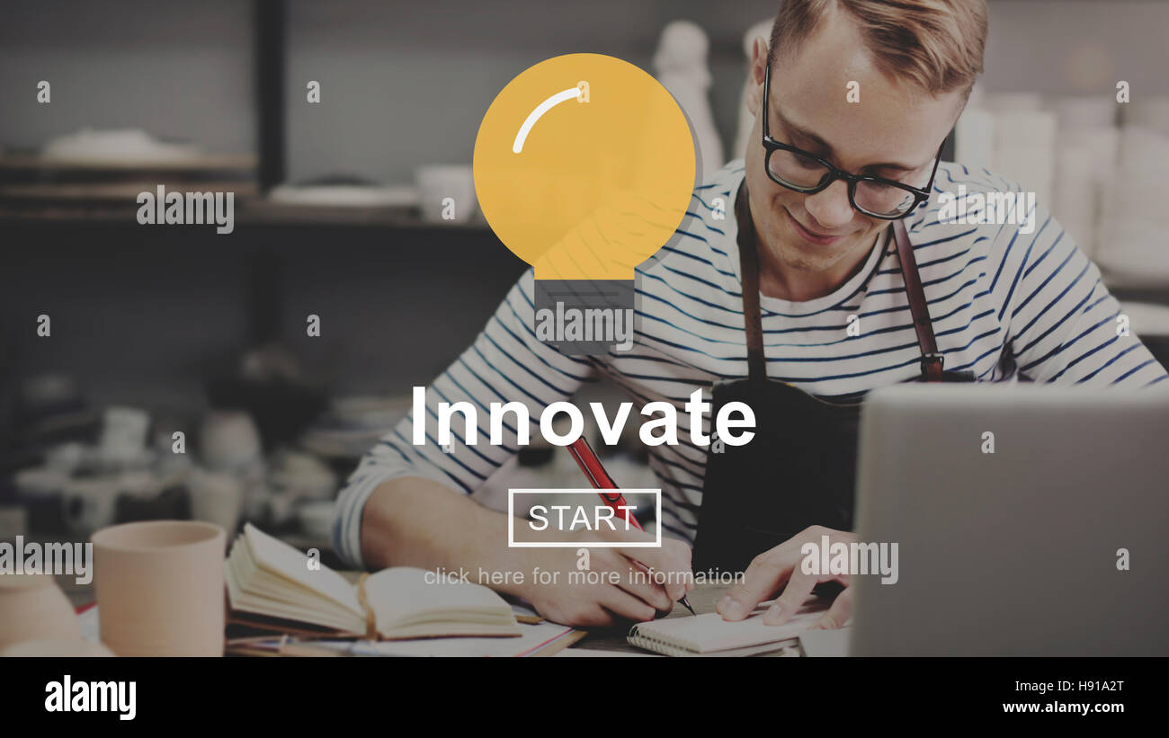 Innovate Create Progress Invention Ideas Concept Stock Photo - Alamy