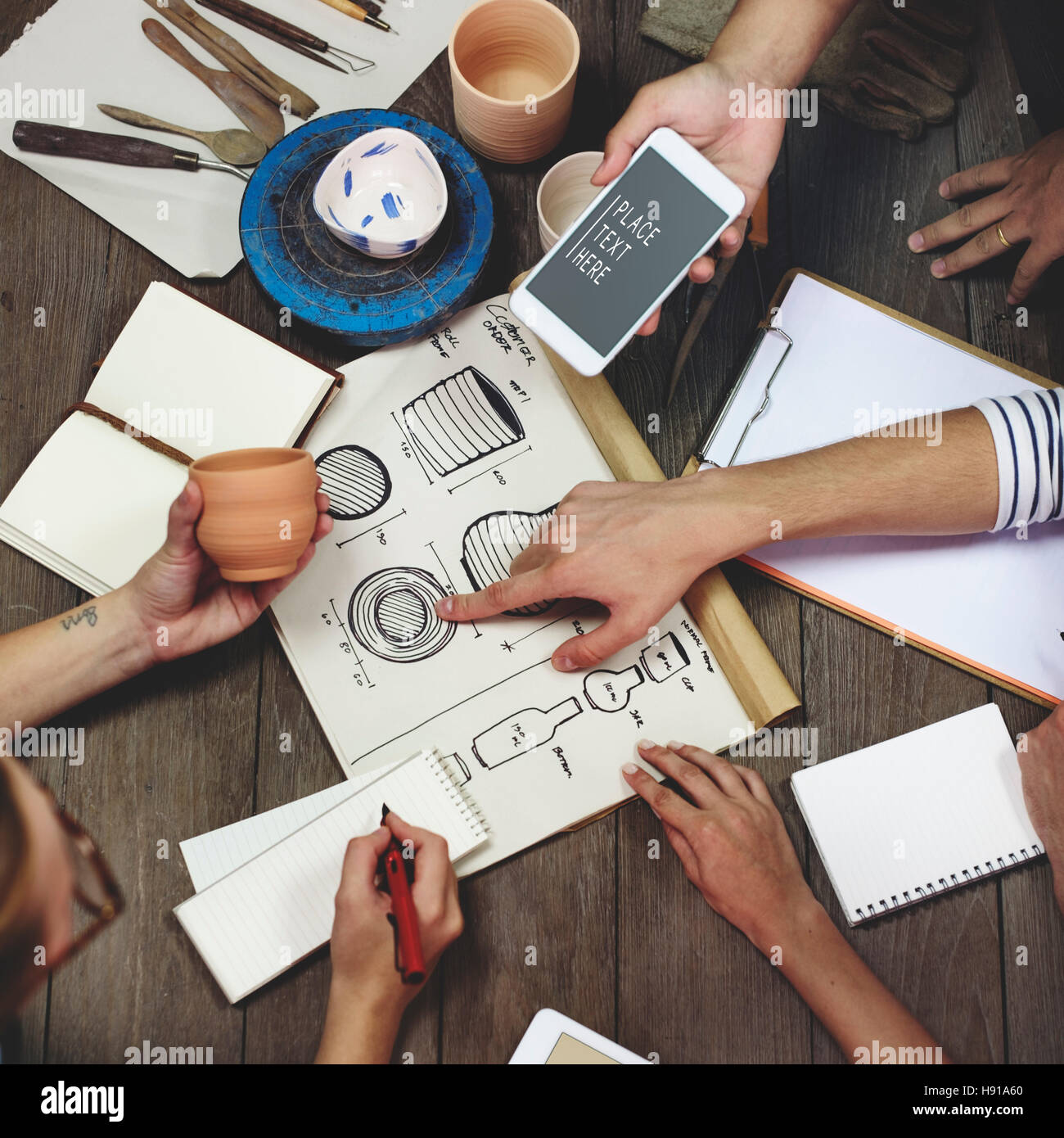 Drawing Ideas Model Craftsman Handy Concept Stock Photo - Alamy