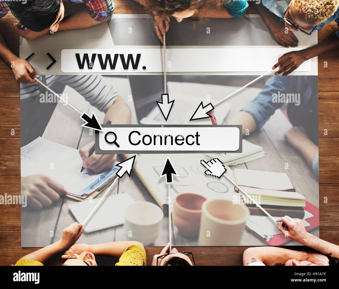 Connect Link Network Online Website Technology UI Concept Stock Photo ...