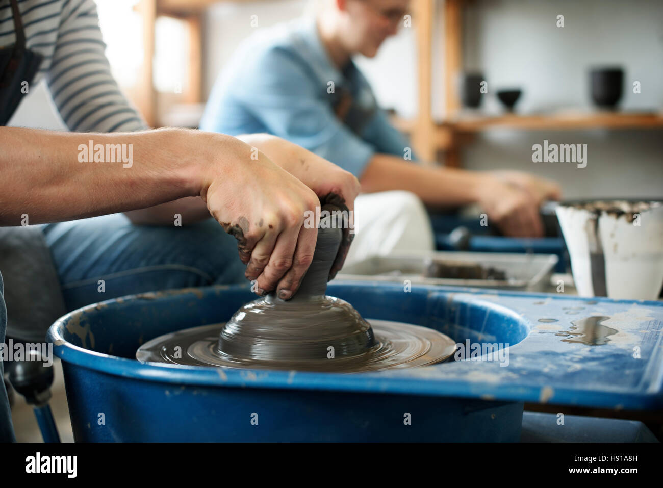 Craftsman Artist Pottery Skill Workshop Concept Stock Photo - Alamy