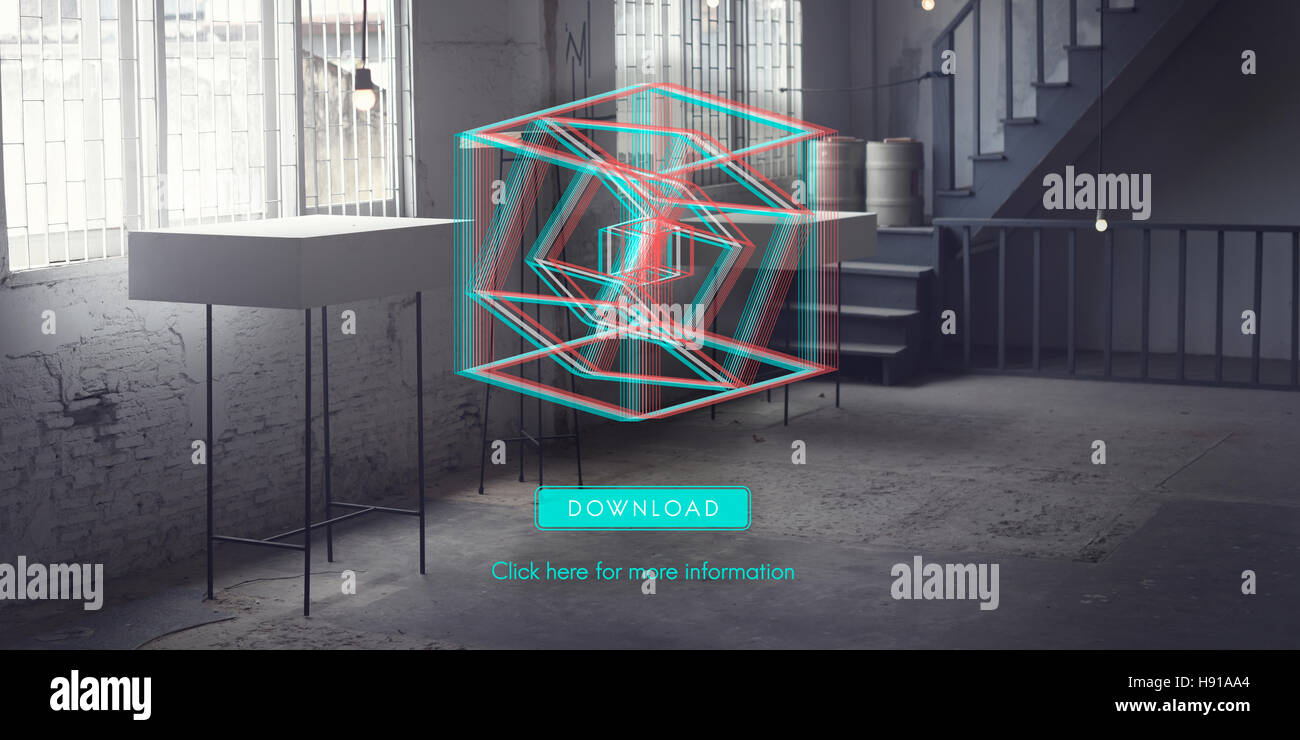 3D Three Dimensional Futuristic Display Modern Concept Stock Photo - Alamy