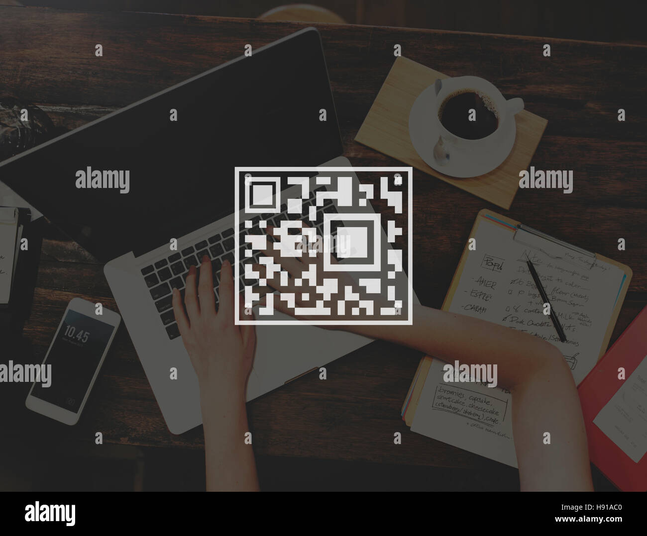 QR Code Price Tag Coding Encryption Label Merchandise Concept Stock