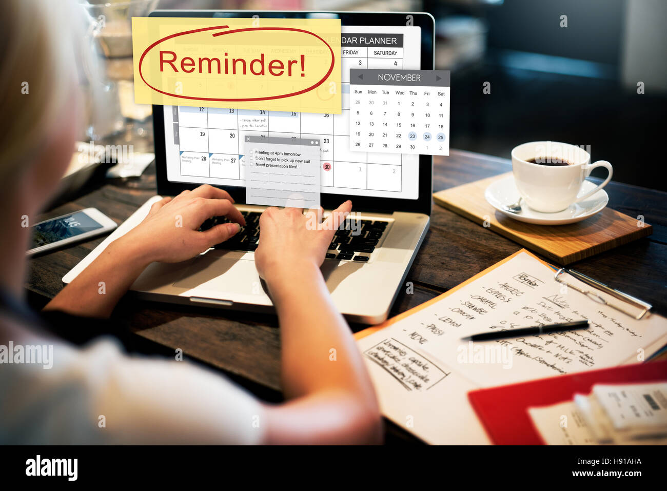 Reminder Important Memo Memory Notice Text Concept Stock Photo - Alamy
