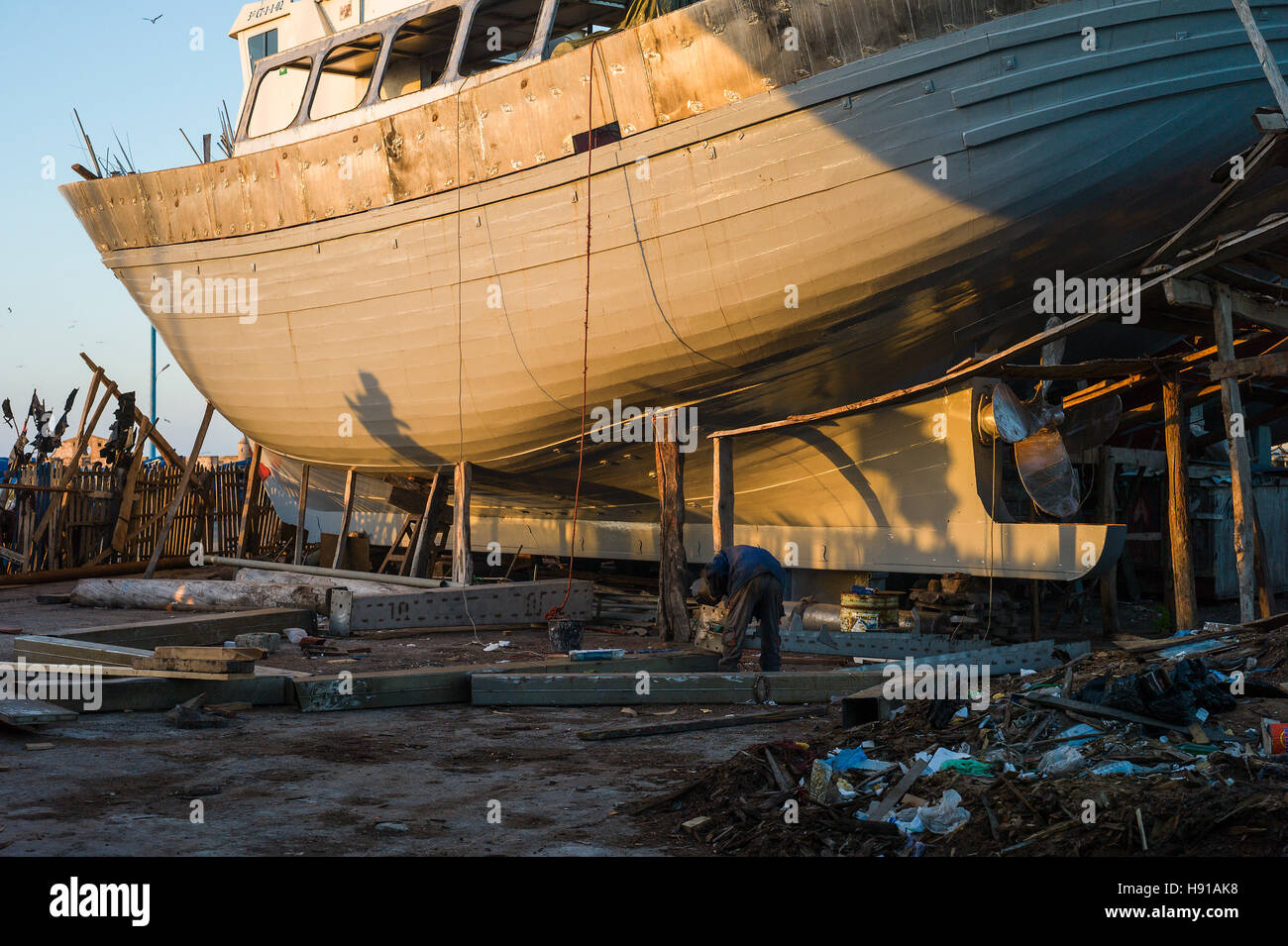 Moroccan boat building industry hi-res stock photography and images - Alamy