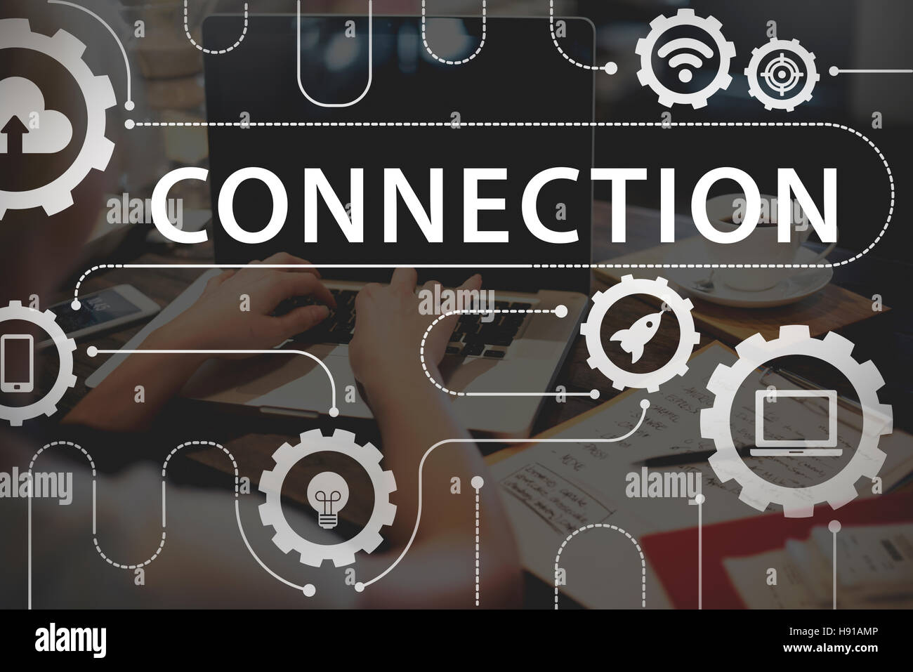 Multimedia Communication Networking Connection Icons Concept Stock ...