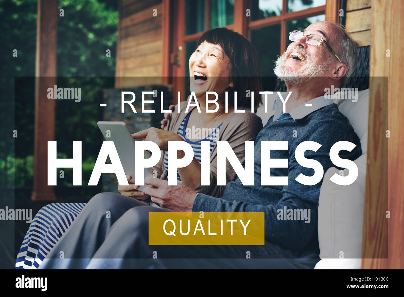 Happiness Reliability Quality Life Living Concept Stock Photo - Alamy