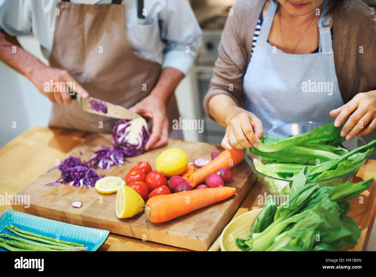 Family Cooking Kitchen Preparation Dinner Concept Stock Photo - Alamy