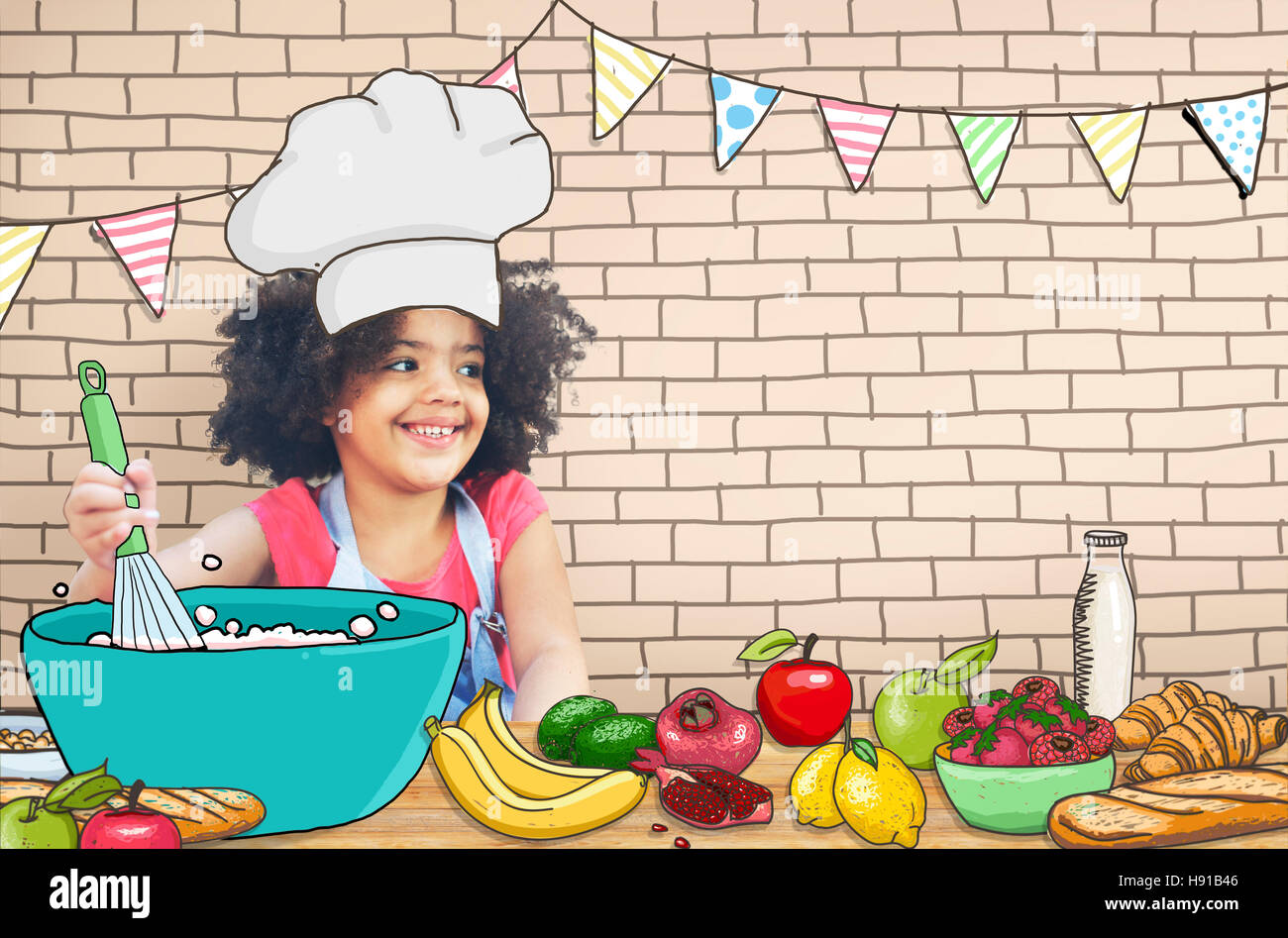 Children Kids Cooking Kitchen Fun Concept Stock Photo - Alamy