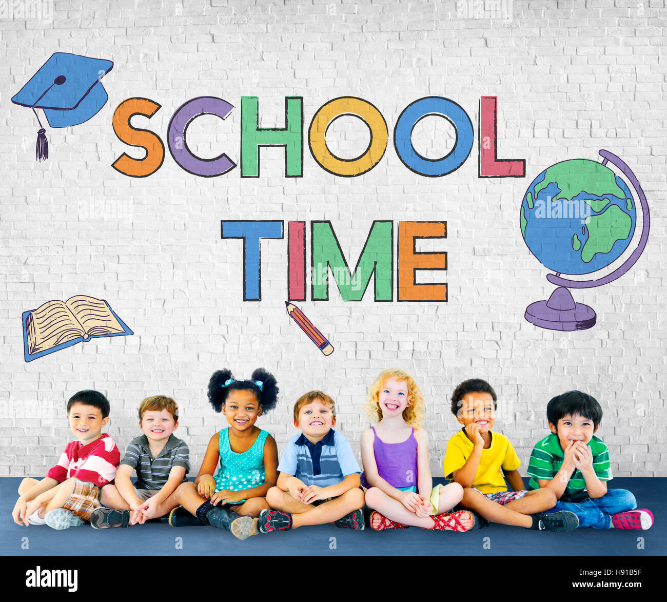 School Academic Learning Kids Graphic Concept Stock Photo - Alamy