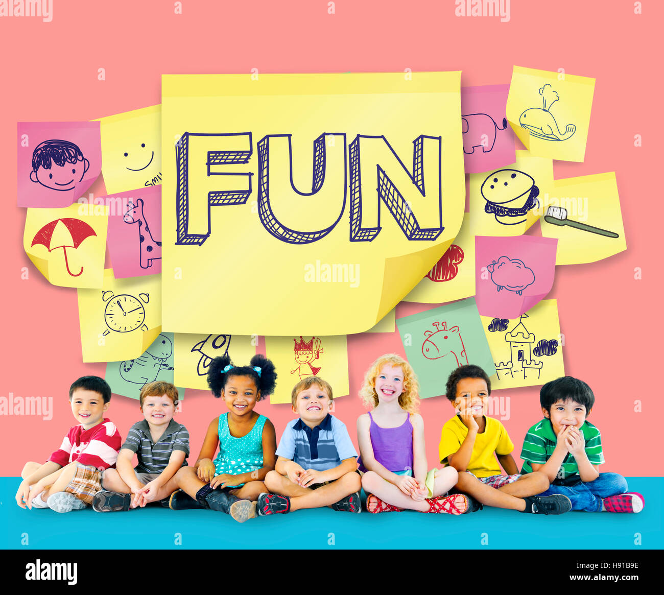 Children Playful Happiness Enjoyment Childhood Concept Stock Photo - Alamy