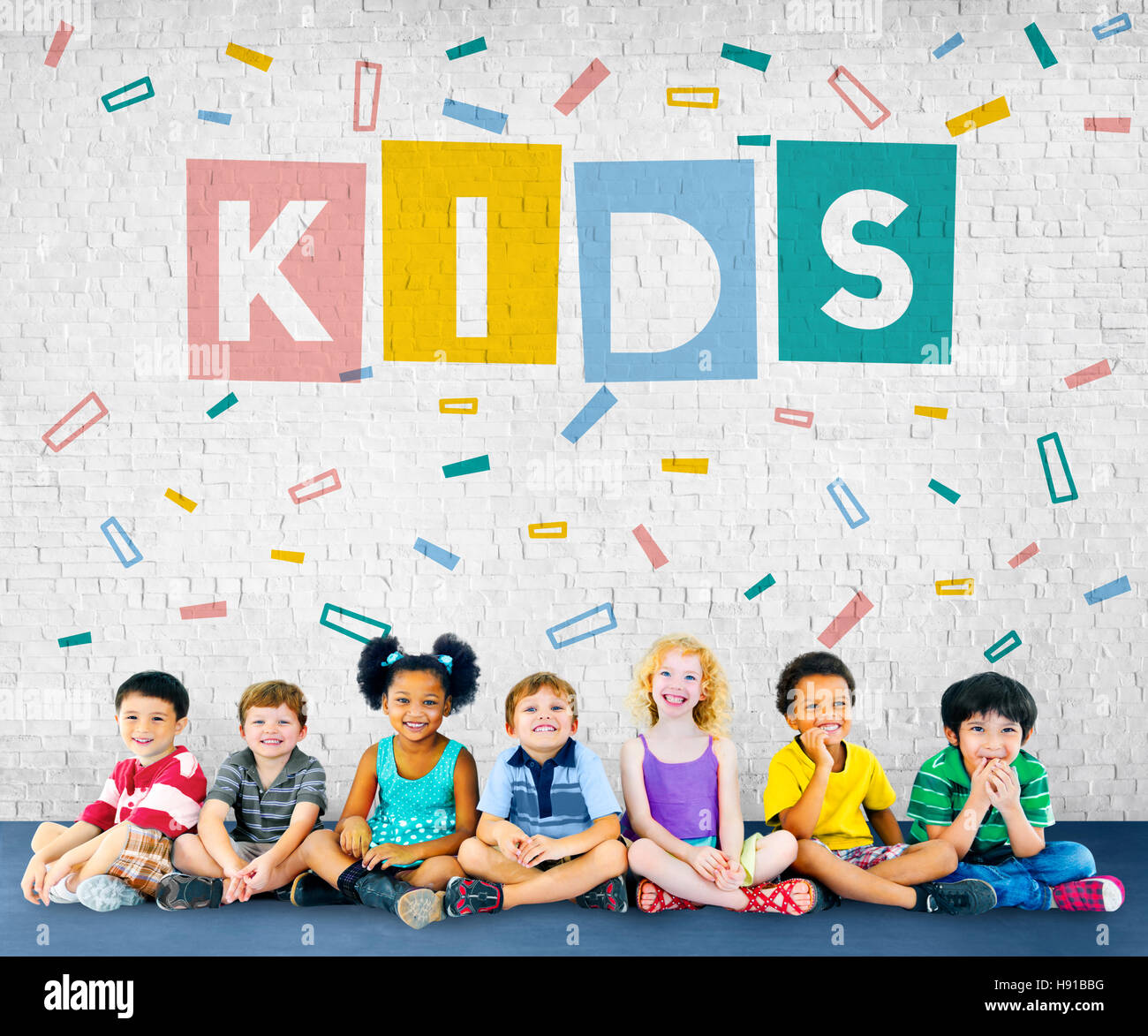 Enjoy Happy Imagination Kids Concept Stock Photo - Alamy