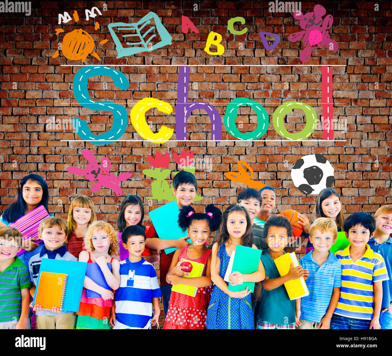 Kids Imagination Handwriting School Learning Concept Stock Photo - Alamy