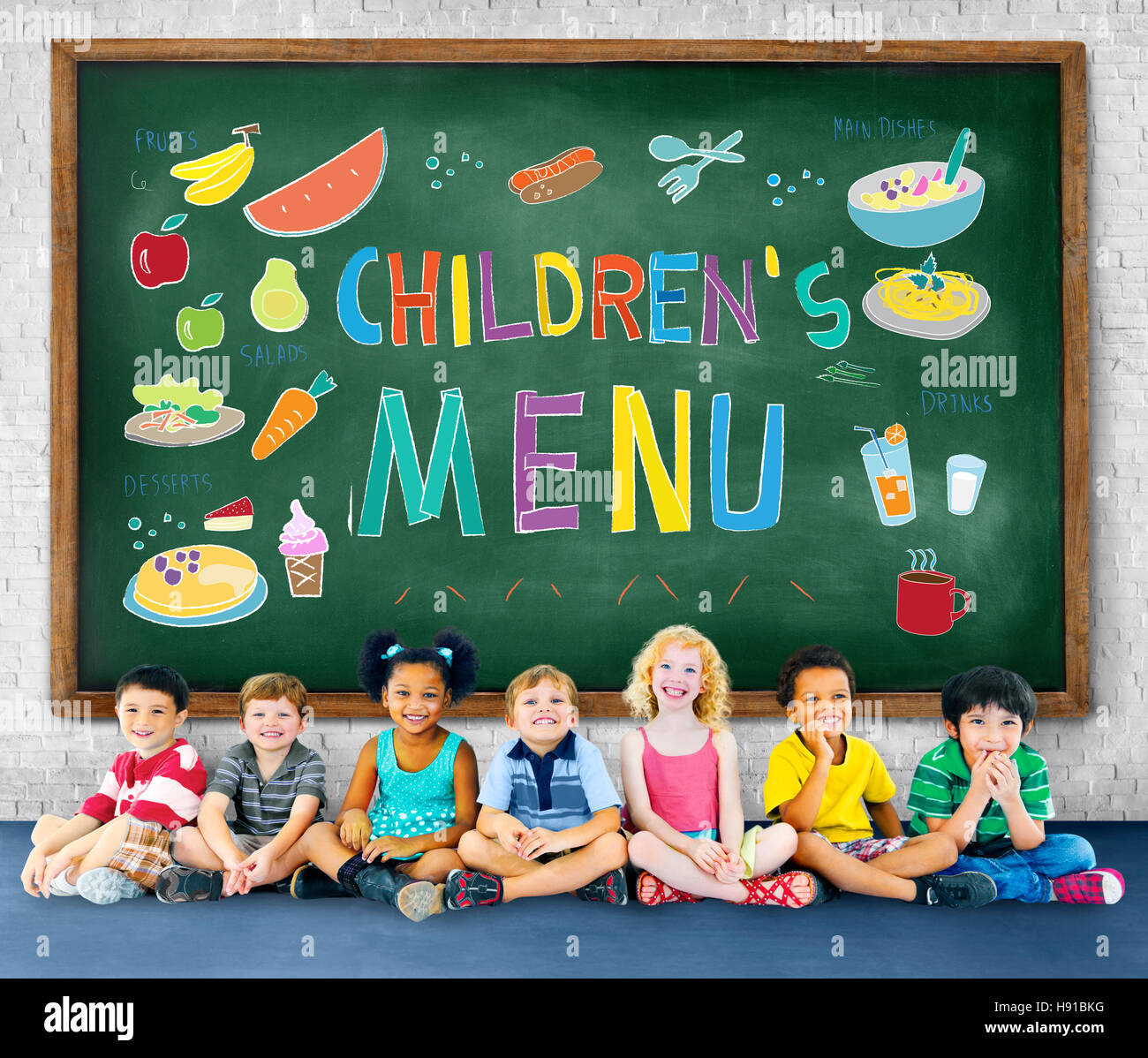 Kids Menu Food Recipes Cuisine Concept Stock Photo - Alamy