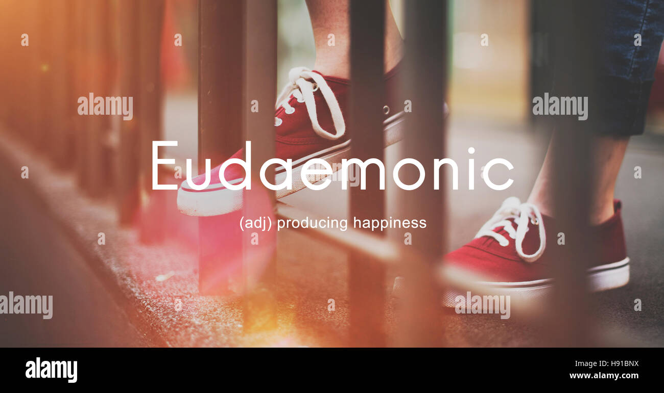 Eudaemonic Happiness Enjoyment Cheerful Carefree Concept Stock Photo ...