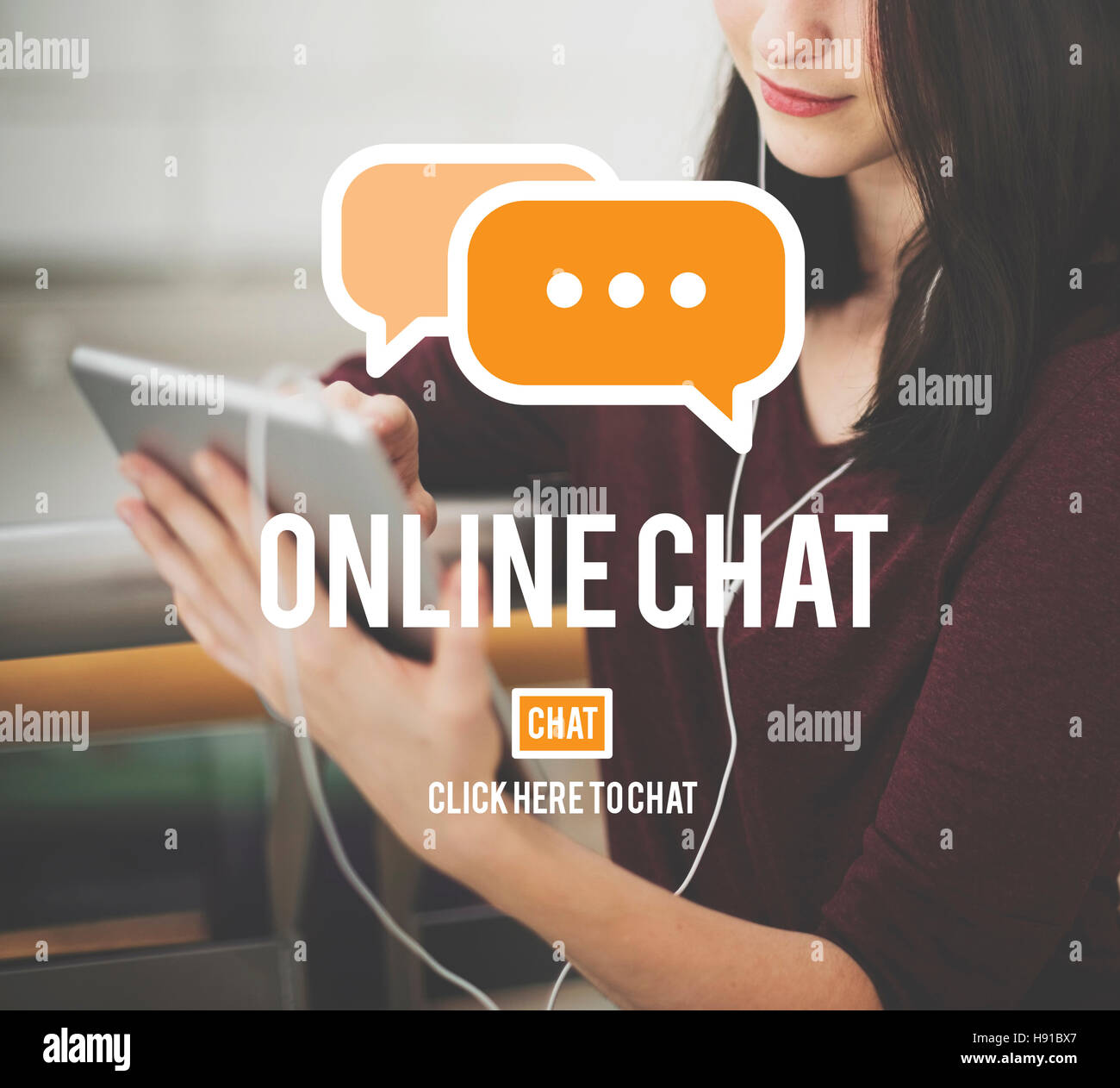 Online Communication Chat Conversation Global Concept Stock Photo - Alamy
