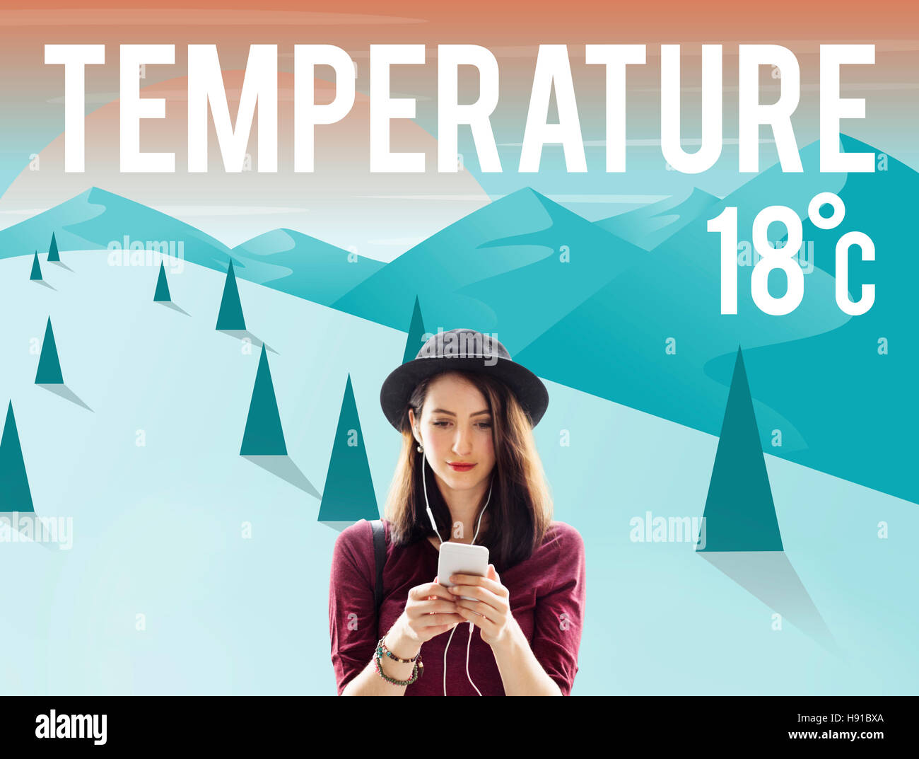 Weather Update Temperature Forecast News Meteorology Concept Stock ...