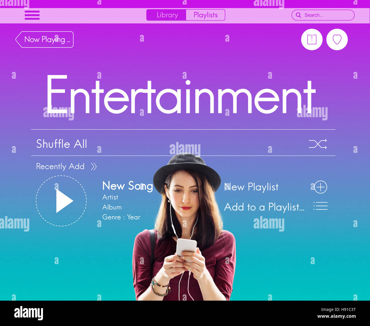 Music Multimedia Sound Entertainment Concept Stock Photo - Alamy