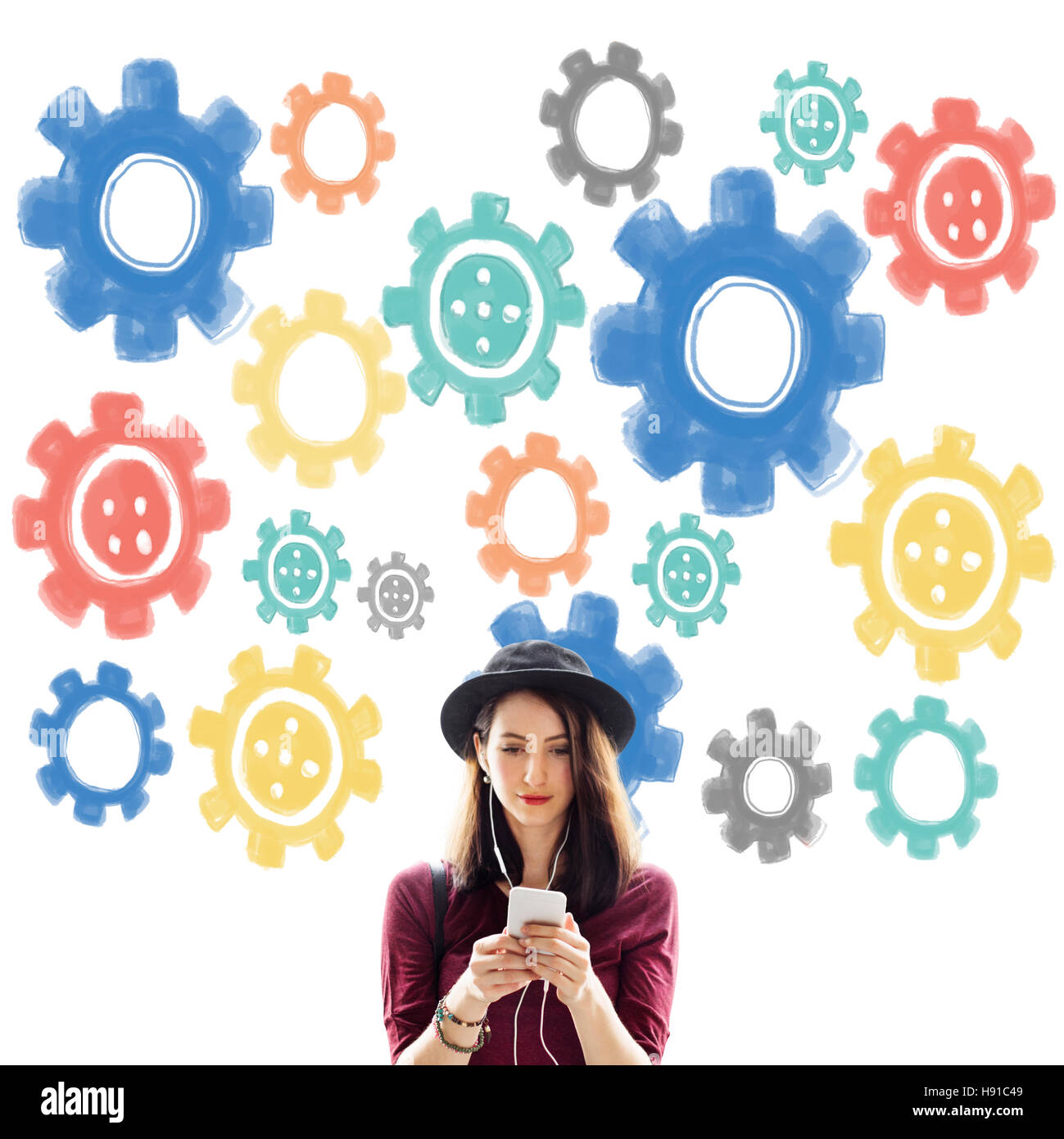 Cog Collaboration Digital Technology Concept Stock Photo - Alamy